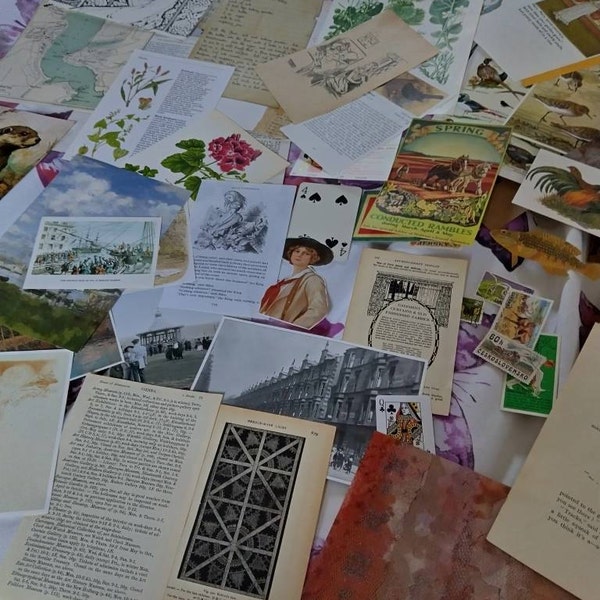 Vintage Paper Ephemera Pack. 75 Piece Mixed Paper Ephemera for ...