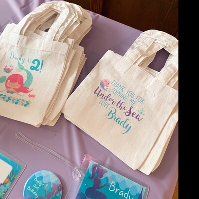 6 Mermaid Treat Bags, Mermaid Party Bags, Mermaid Party Favors, Mermaid ...