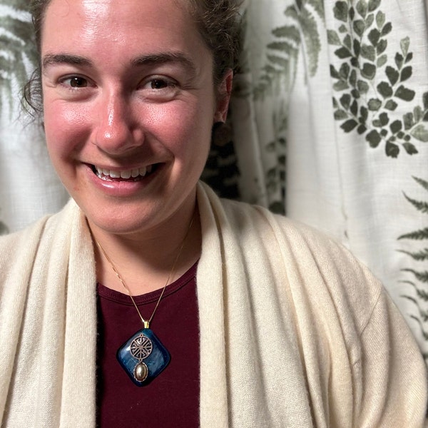 Beachy Bolo! Shell Bolo With Brown and Deep Purple Glass, Adorned With ...