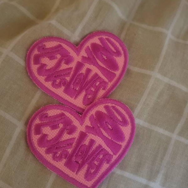Hot Pink Jesus Loves You Valentine's Day Christian Iron-on Patches ...