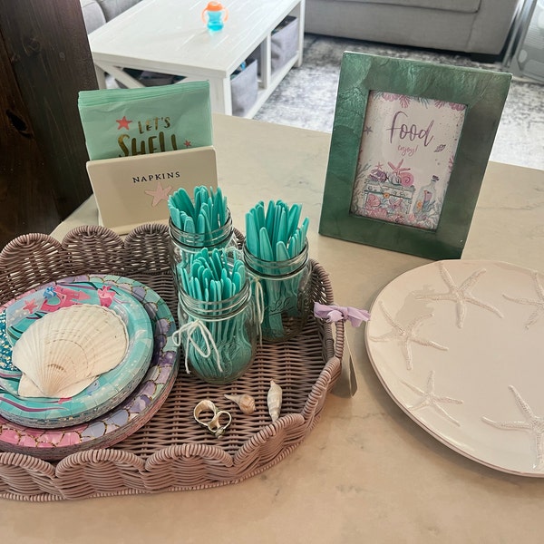 Pastel Mermaid Food Sign, Under the Sea Food Table Sign, Printable ...