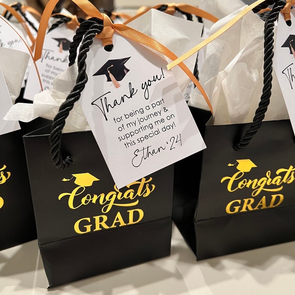 Set of 12 Handmade Graduation Thank You Favor Tags - Graduation Favors ...