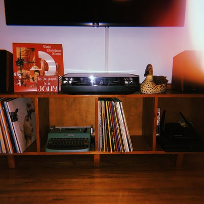 PINE Four Cube Bench/entertainment Center Finished/unfinished Modern ...