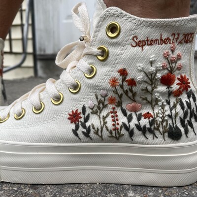 Custom Embroidered Converse High Tops/ Custom Converse Chuck Taylor ...