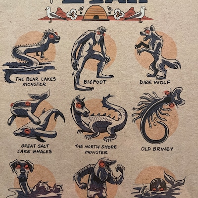 Famous Cryptids of Massachusetts Print - Etsy