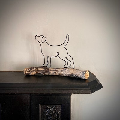 Handmade Wire Labrador on Driftwood, Home Decor, Dog Gifts, Wire Art ...