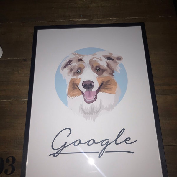 American Staff Dog Wall Poster - Decoration for Cute Dog Lovers ...