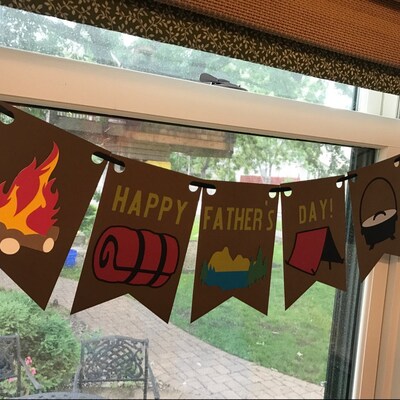 Father's Day Camping Banner Happy Father's Day Decoration Outdoorsman ...