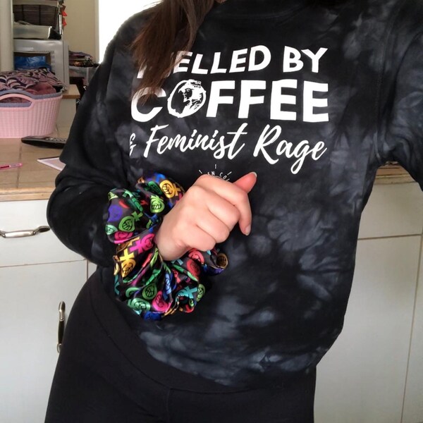 Feminist Activist Fabric - Feminism Fists on Black by Spacefem - Womens ...