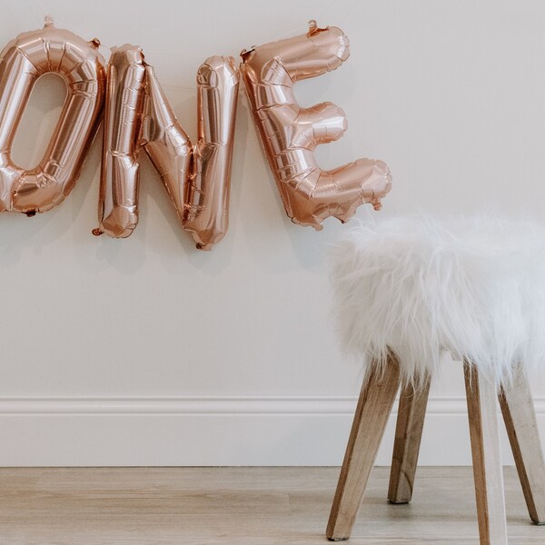 One Letter Balloons - First Birthday Balloons - One Banner - 1 Balloon ...