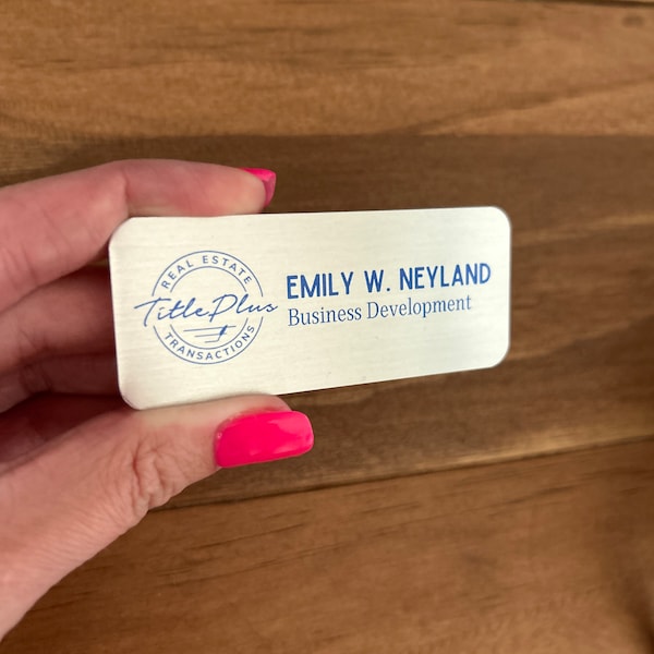 Custom Name Tag for Work Logo Name Tag Personalized Metal Name Badges ...