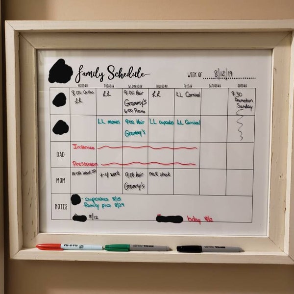 Custom Family Weekly Schedule Notepad // Organizational Pad // Custom ...