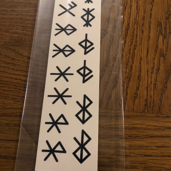 Viking Warrior Runes (set of 14) - Viking Tattoo / Runes Temporary ...