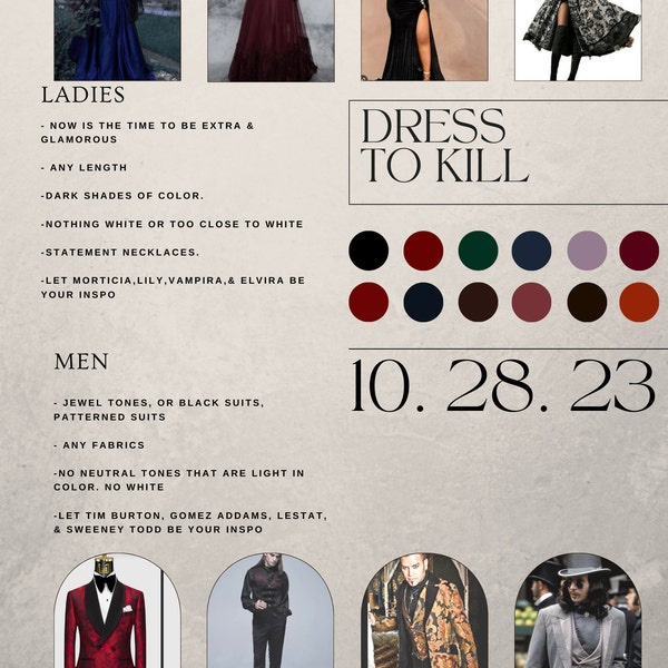 Wedding Guest Dress Code Template: Editable Canva Design (digital ...