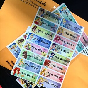 Waterproof Name Labels, Waterproof Name Stickers, Disney Princess ...
