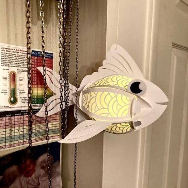 Fish Lantern PDF, SVG, Silhouette Studio Templates - Ocean Lantern ...