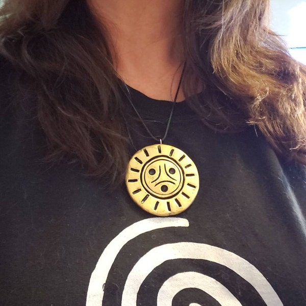 Taino Art Metallic Gold Guanin Amulet - Etsy