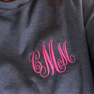 Embroidered Personalized Monogram Sweatshirt, Monogrammed Crewneck ...