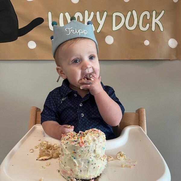 Number and Star Custom Linen Crown for Kids & Children's Birthday ...
