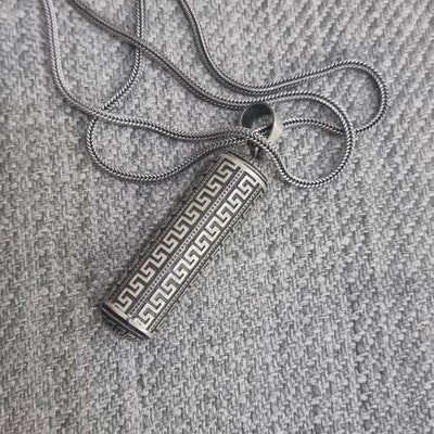 Cylinder Taweez Locket 925K Sterling Silver Necklace Pendant Silver ...