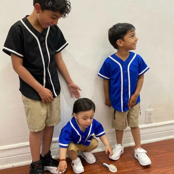 Kids & Youth Baseball Button Down Jersey League Sports Team Uniforms ...
