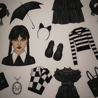 Wednesday Addams Wrapping Paper non Personalised, Wednesday Addams ...