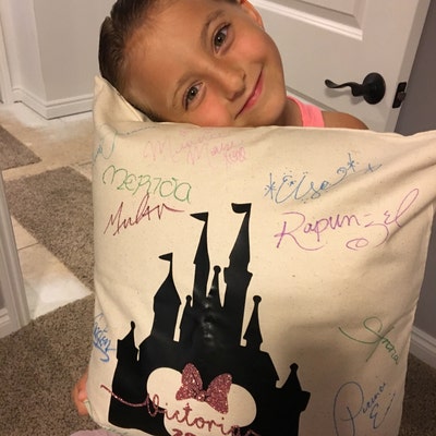 Personalized Disney Mickey / Minnie Character Autograph Pillow Cover ...