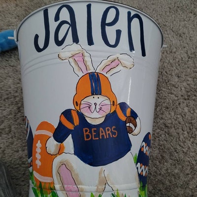 Personalized Hand Painted Football Easter Bucket, Choose Your Football ...