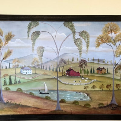 Early American Mural Wallpaper Handsigned Limited Edition Prints - Etsy