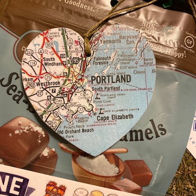Portland Maine Map Heart Ornament Portland Maine Ornament - Etsy