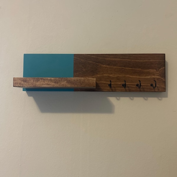 Minimalist Key Holder | Entryway Organizer With Two Shelves | Mask ...