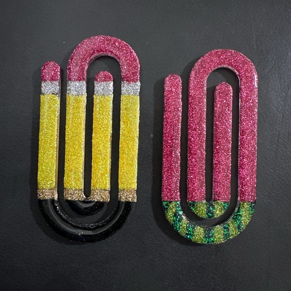 Colorful Jumbo Paperclip Bookmark- Bookmark. Jumbo Paper Clip for ...