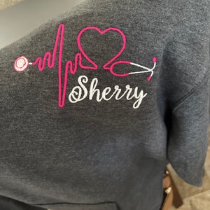 Personalized Nurse Heartbeat Stethoscope Gift, Pullover 1/4 Zip Jacket ...