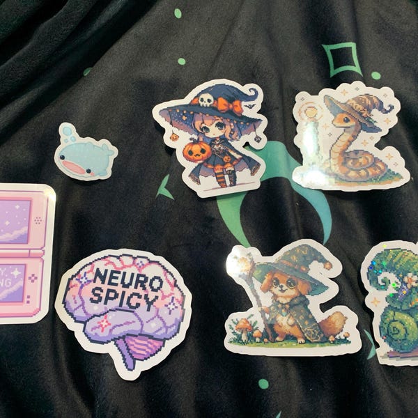 Earth & Moon Moth Fairy Sticker Pack - Holograpic Fairy Sticker Set ...