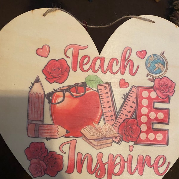 Teach Love Inspire Png Sublimation Design Download, Valentine's Day Png ...