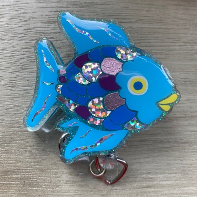 Rainbow Fish Badge Reel Cute Fish Badge Reel Cute Badge Holder ...