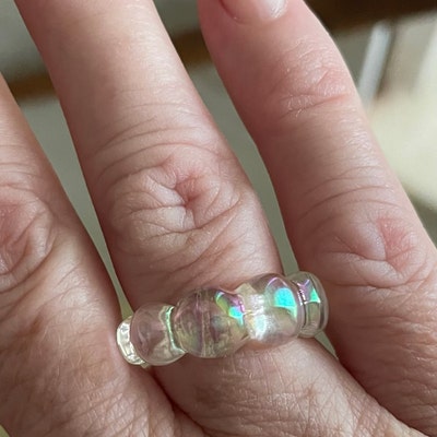 Acrylic Ring / Resin Ring / Clear Ring / Pearl Ring / Stack Skinny Ring ...