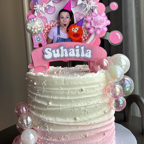 Ms. Rachel Inspired Cake Topper, Bubblegum Icky Sticky, Ms. Rachel ...
