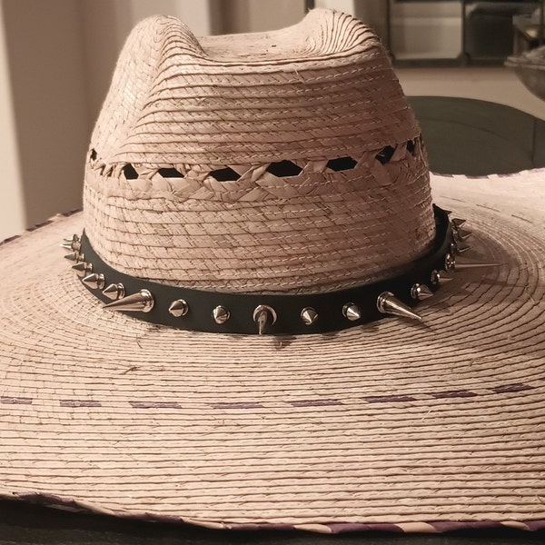 SPIKE BAND (silver or Gold) - Spiked Leather Hat Bands - Etsy