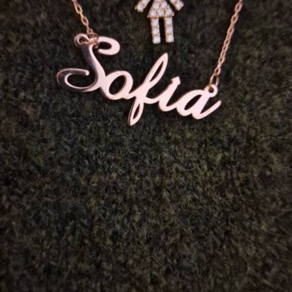 Custom Name Necklace, 18K Gold Plated Name Necklace, Personalized Name ...