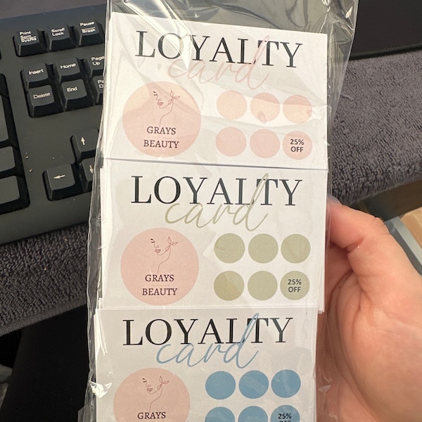 Logo Loyalty Cards for Small Businesses - Printed Loyalty Reward Cards ...