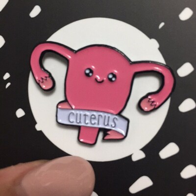 Cuterus Enamel Pin // Cuterus Pin, Lapel Pin, Uterus Feminist Badge - Etsy