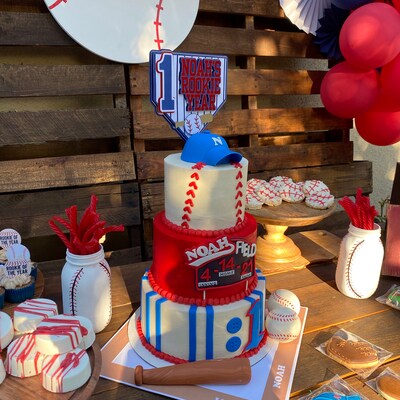 Baseball Birthday Cake Topper, Rookie of the Year First Birthday Cake ...