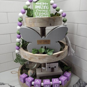 Mothers Day Decor Bundle, Mothers Day, Set of 3, Spring Tiered Tray ...