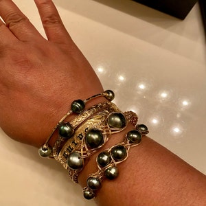 PUALANI Bracelet Sterling Silver and 14K Gold Filled Wrapped Hawaiian ...