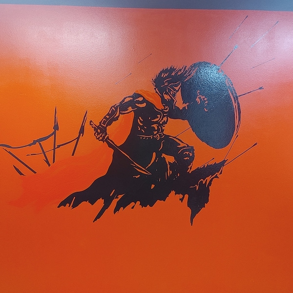 Spartan in Battle Wall Decal Roman Time Theme Decor. Greek, Greece ...