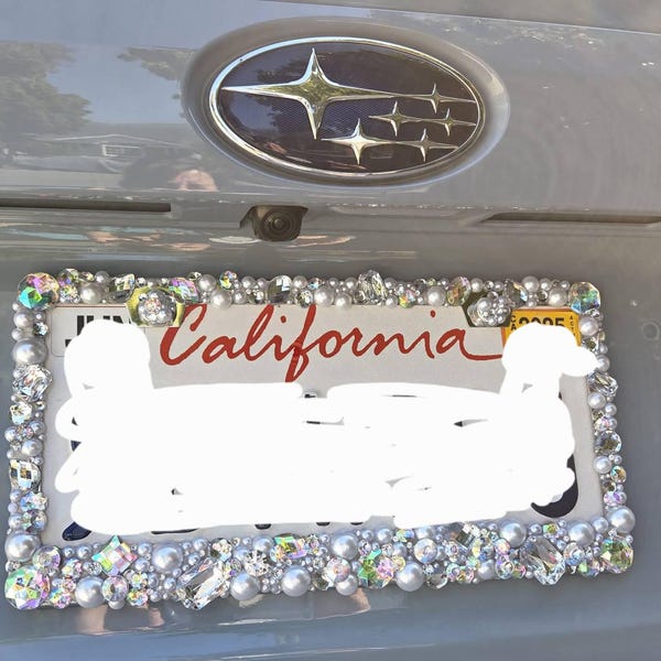 3D Pearl License Plate Frame Hand Made in America Holder Anti Theft ...