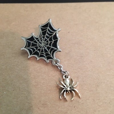 SPIDERWEB ENAMEL PIN, Spider Pin, Web Pin, Spider Web Pin, Horror Pin ...