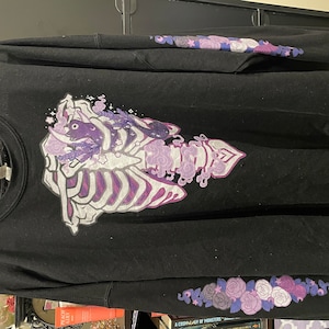 Asexual Subtle Pride Ribcage Sweatshirt Ace Flag Sweater, Ace Pride Cat ...