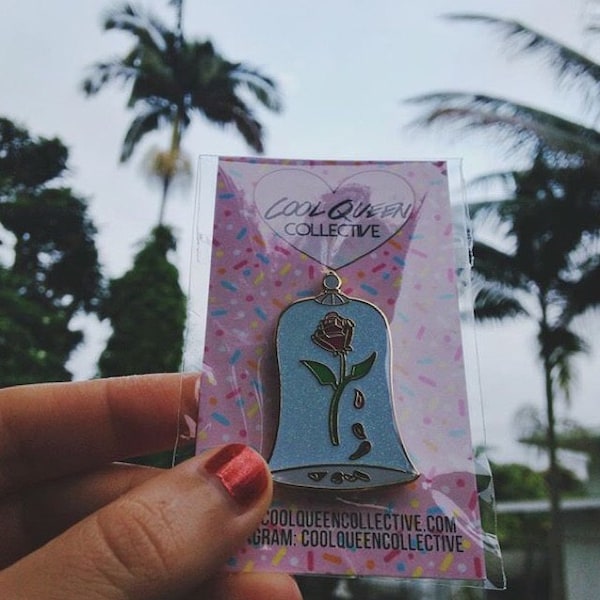 Beauty & the Beast Enchanted Rose Enamel Pin - Etsy